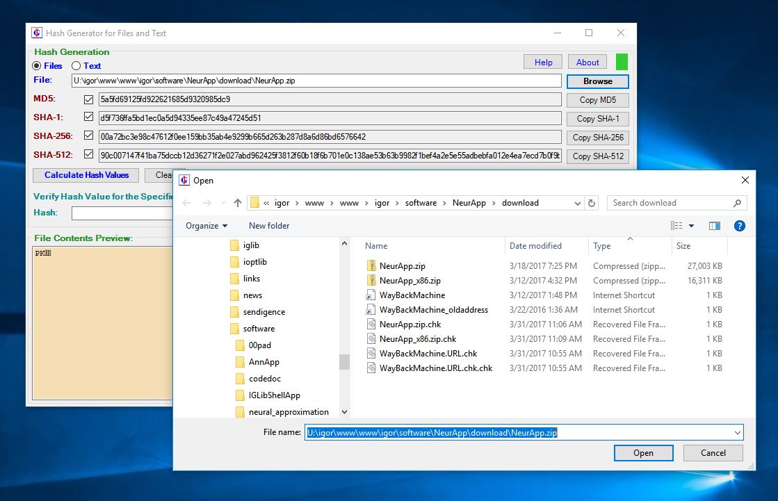 HashForm & HashShell - Calculation of File and Text Hash Functions ...