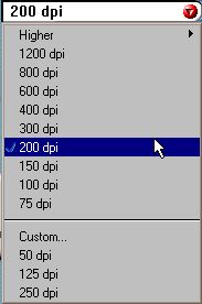 Izbira ločljivosti branja